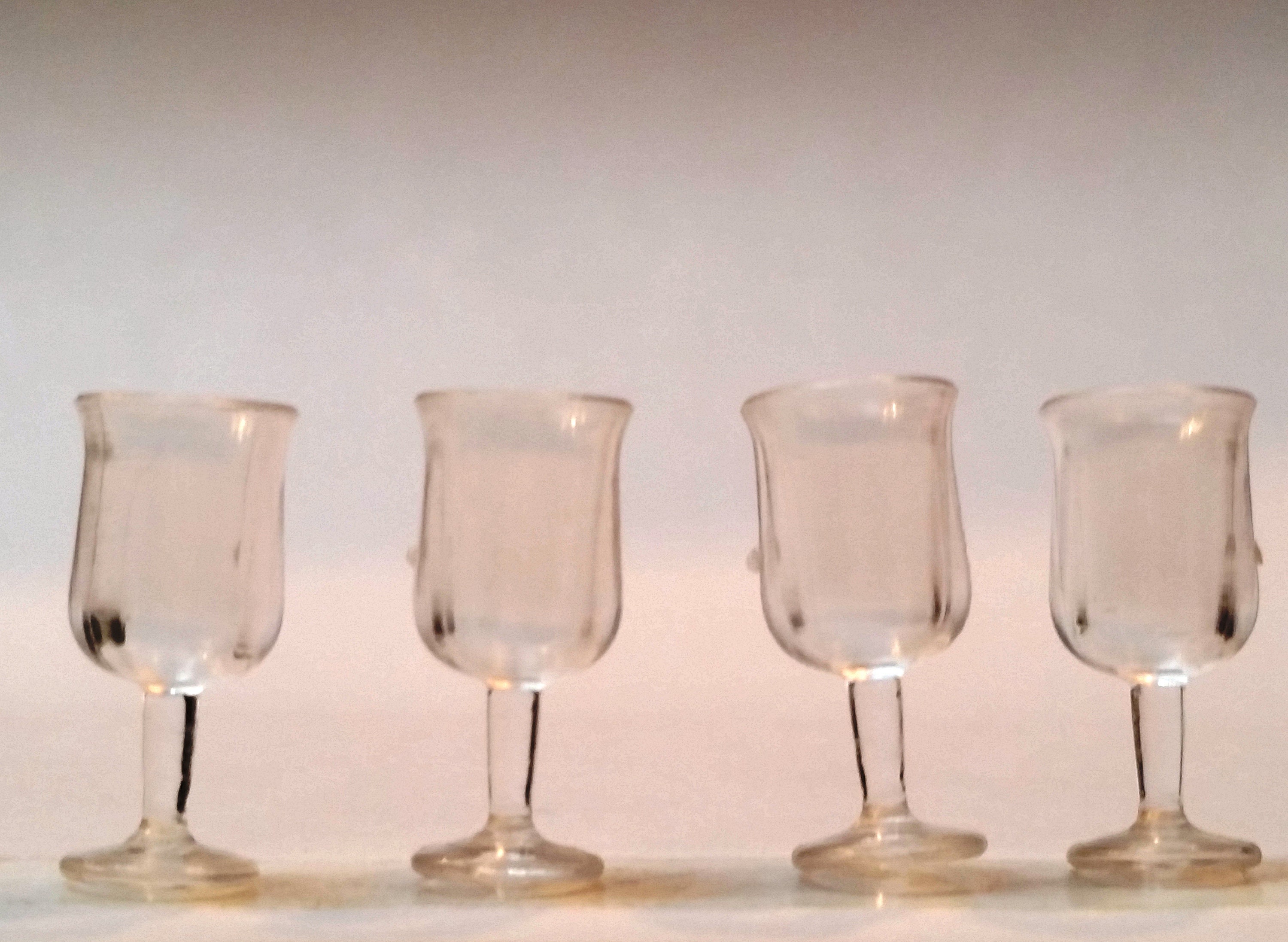 Four 4 Tiny Miniature Plastic Acrylic Stemmed Glasses | Etsy