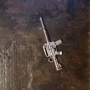 Tiny Machine Gun Assault Rifle Gun Charm - Etsy