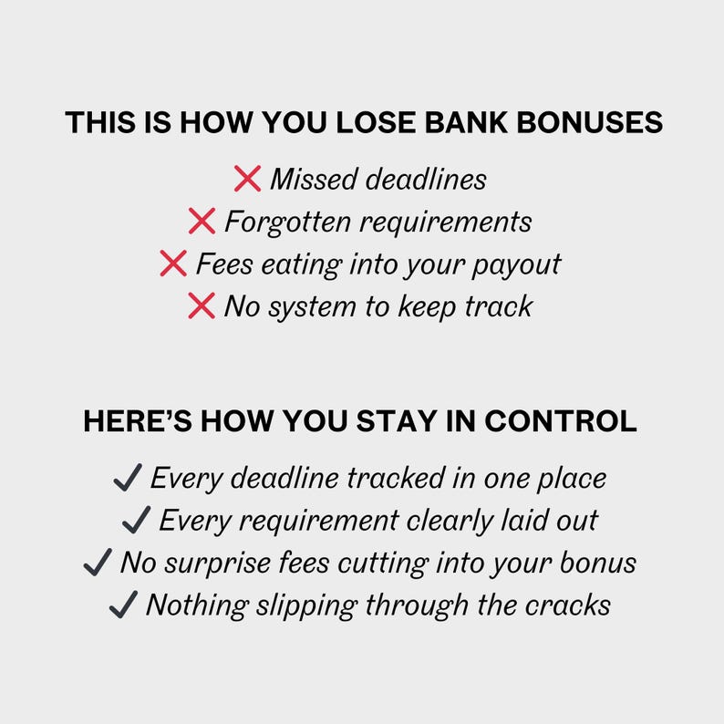 Bank Bonus Tracker Spreadsheet | Bank Churning Tracker | Google Sheets ...