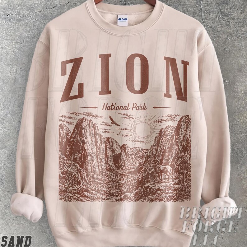 Zion National Park Comfort Colors Sweatshirt, Nature Hiking Camping ...