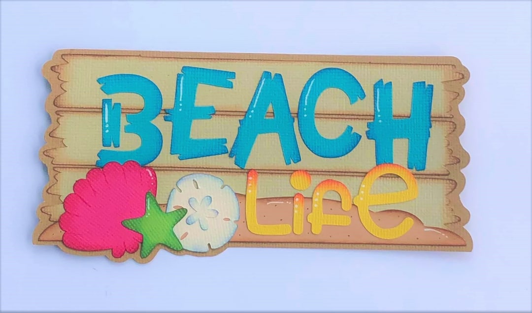 Paper Piecing, Beach Life, Scrapbook Title, Layout, Summer, Die Cut ...