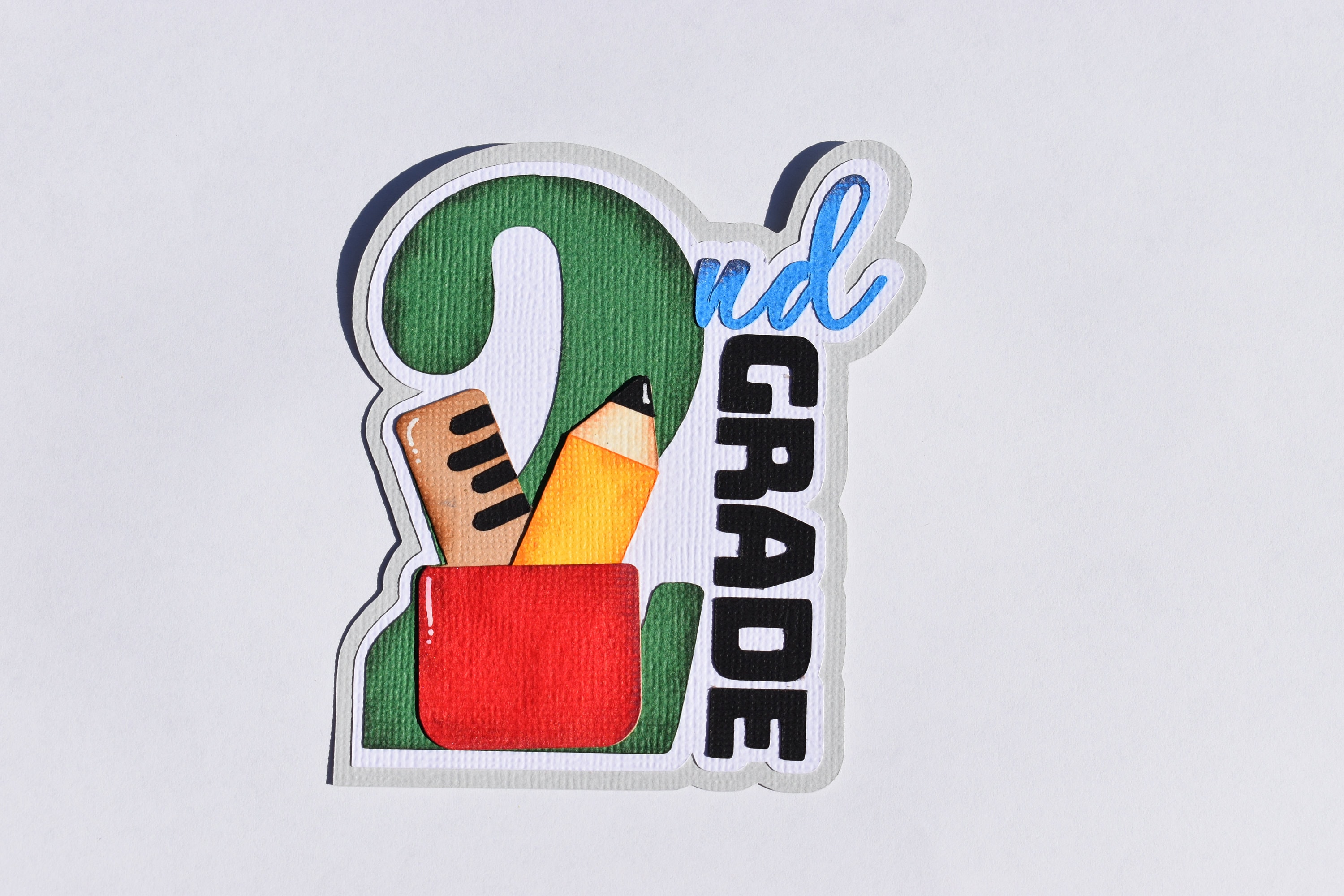 Scrapbook Title, 2nd Grade, School, Paper Piecing, Die Cut, Reddie13 - Etsy