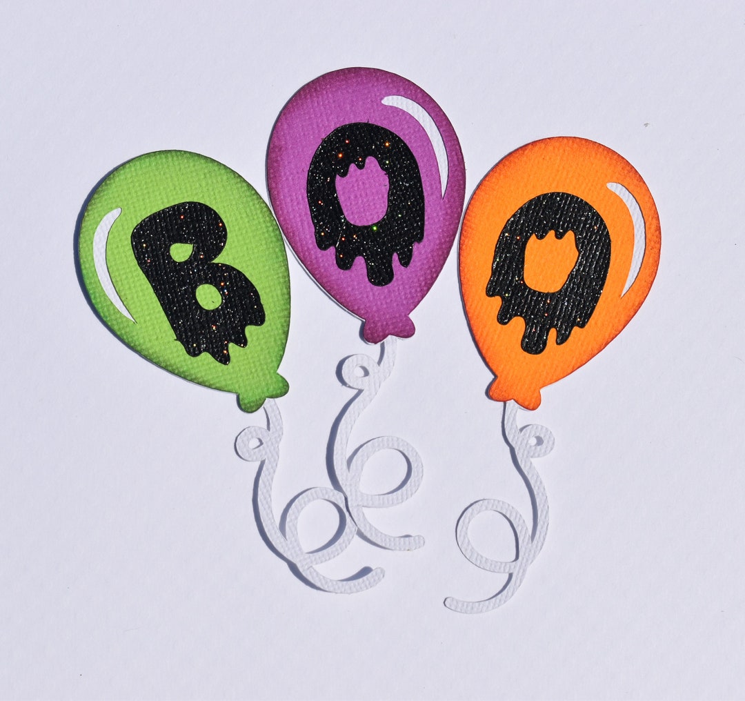 Scrapbook Accents, Boo Balloons, Halloween, Paper Piecing, Die Cut ...