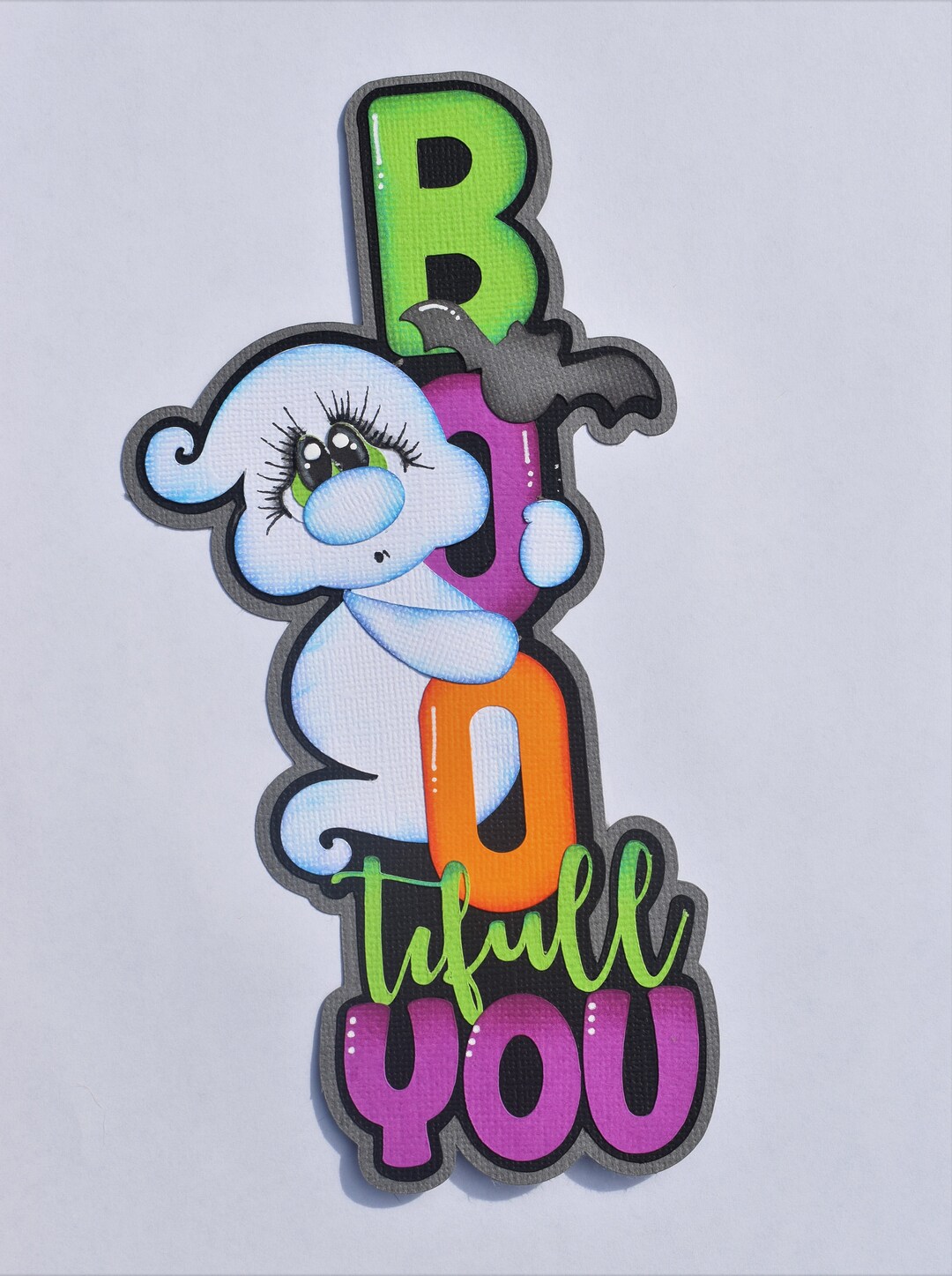 Paper Piecing, Boo Vertical Title, Scrapbook, Page, Layout, Die Cut ...