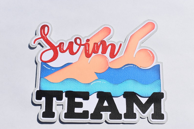 Paper Piecing Swim Team Title, Scrapbook Title, Page, Layout, Die Cut ...