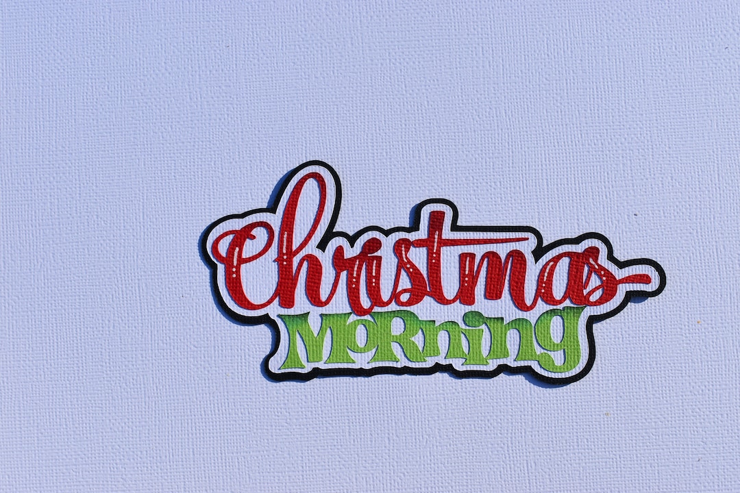 Scrapbook Title, Christmas Morning, Paper Piecing, Die Cut, Reddie13 - Etsy