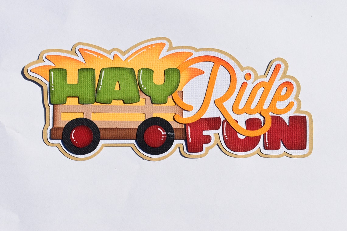 Scrapbook Title, Hay Ride Fun, Pumpkin Patch, Fall, Paper Piecing Die ...