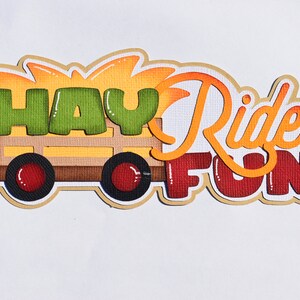 Scrapbook Title, Hay Ride Fun, Pumpkin Patch, Fall, Paper Piecing Die ...