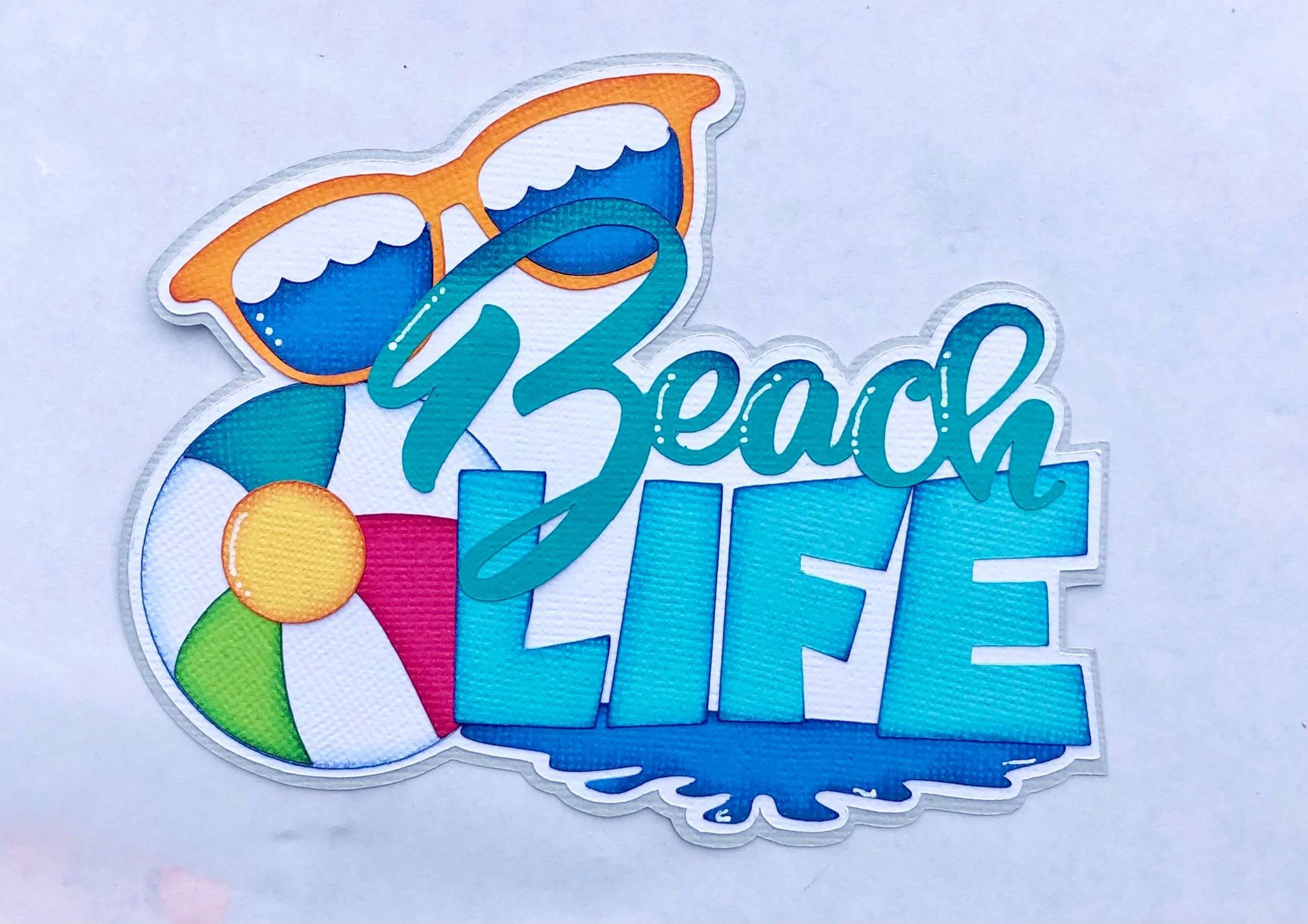 Scrapbook Title, Beach Life, Vacation, Ocean. Paper Piecing Die Cut ...