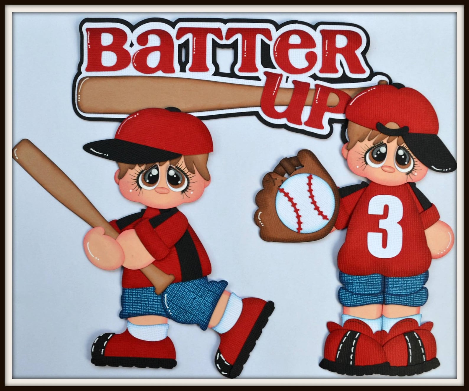 Paper Piecing Baseball Batter Up, Catcher, Title for Scrapbook Pages ...
