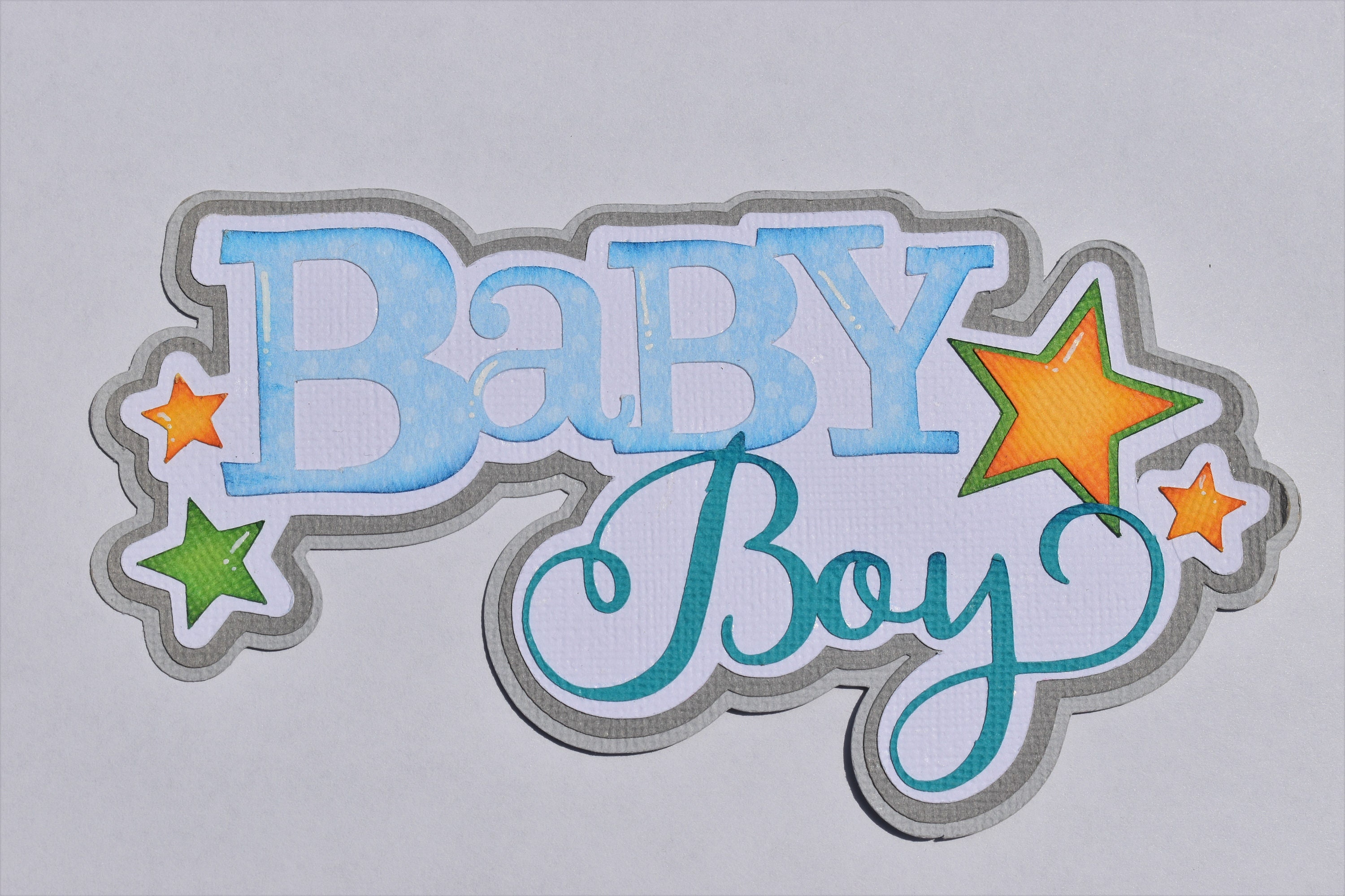 Scrapbook Title, Baby Boy, Babyshower, Paper Piecing Die Cut, Reddie13 ...
