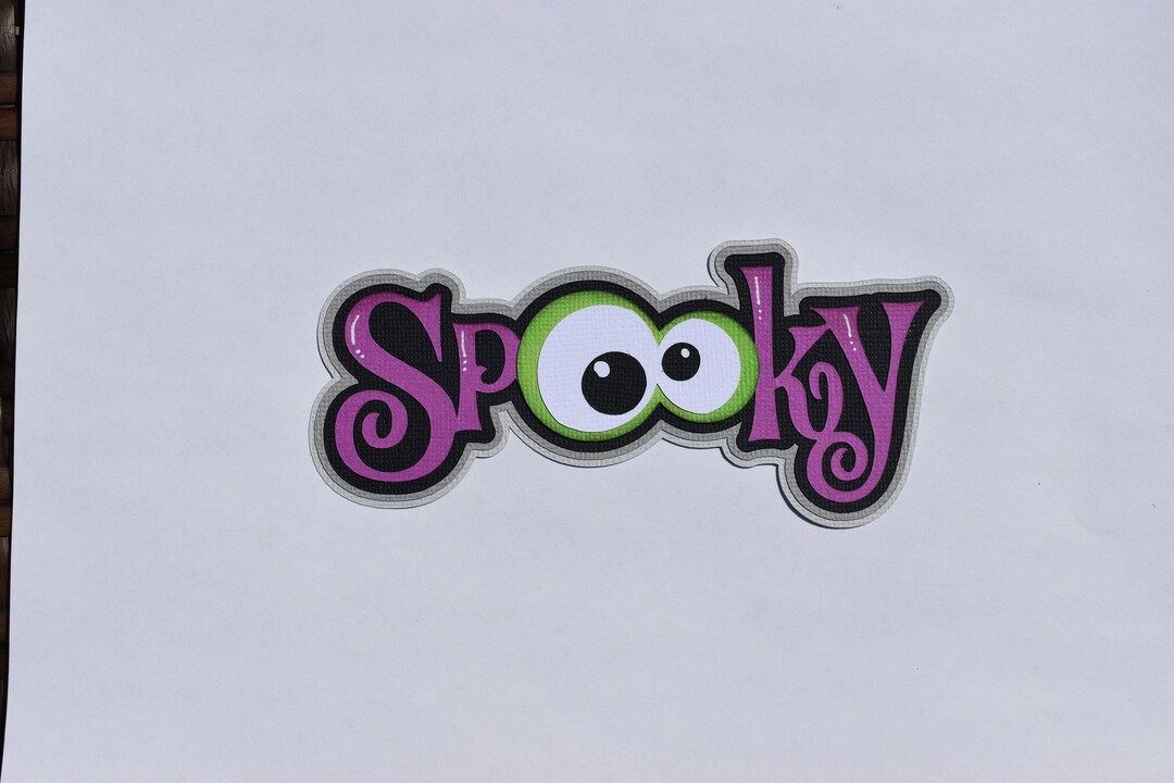 Scrapbook Title, Spooky, Halloween, Paper Piecing, Die Cut, Reddie13 - Etsy