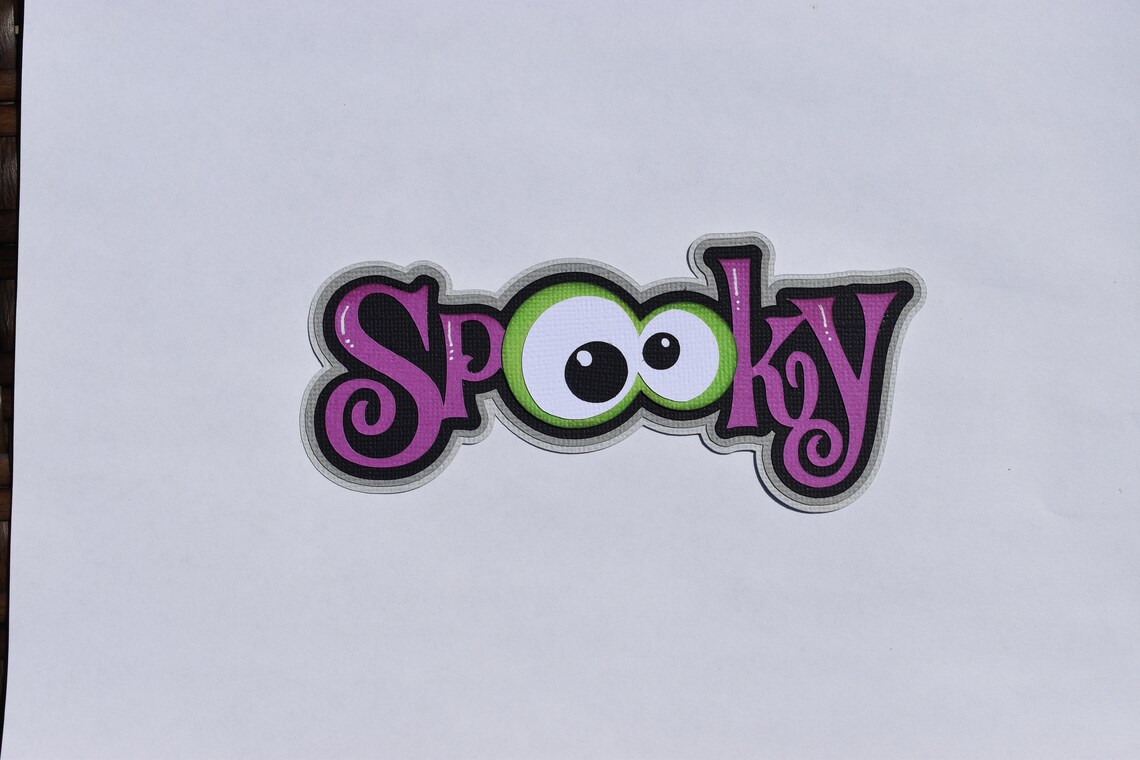 Scrapbook Title, Spooky, Halloween, Paper Piecing, Die Cut, Reddie13 - Etsy