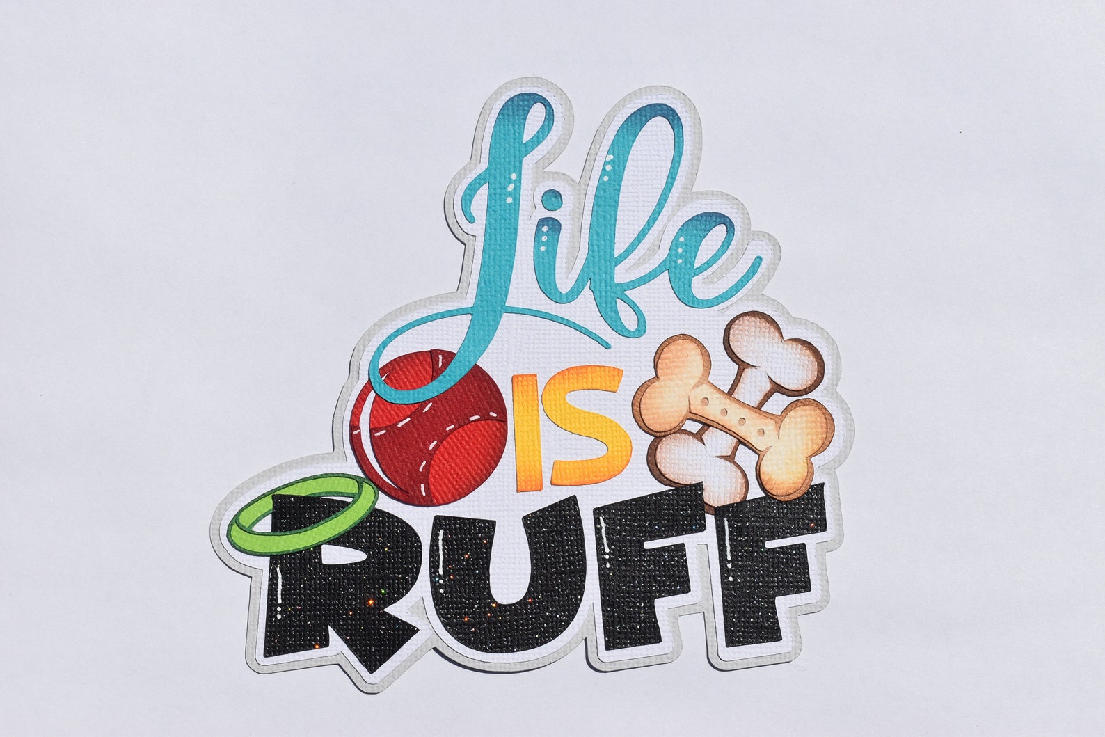 Scrapbook Title, Life is Ruff, Dog, Puppy, Paper Piecing Die Cut ...