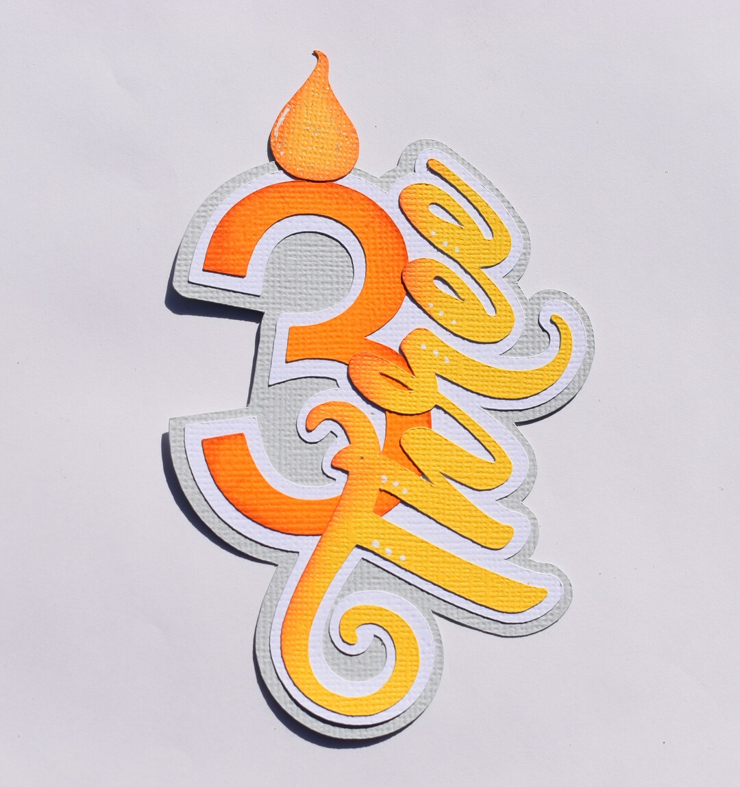 Paper Piecing Birthday Candle #3, Scrapbook, Page,layout, Die Cut, Boy ...