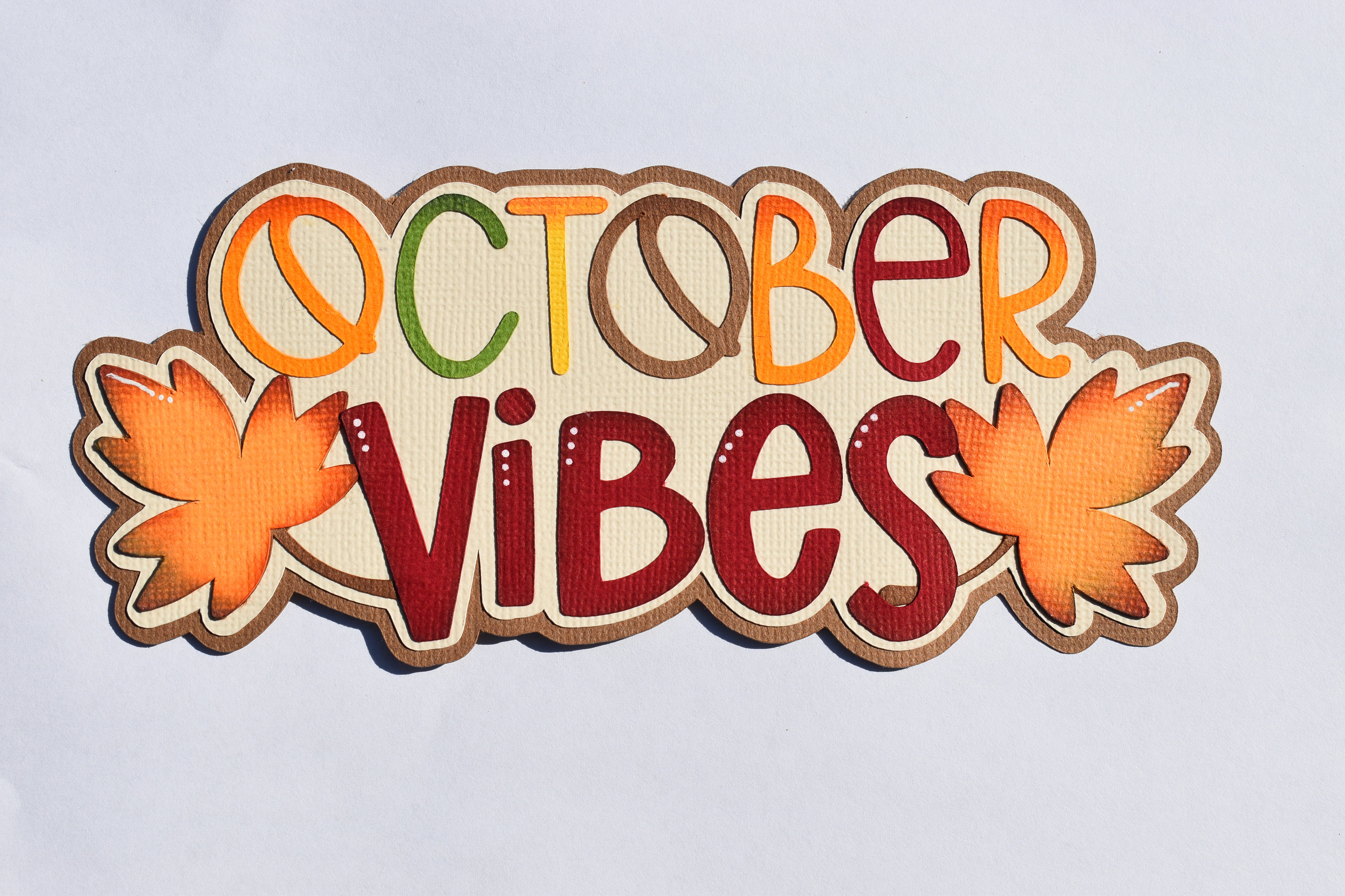 Paper Piecing October Vibes, Fall, Scrapbook Title, Page, Layout, Die ...
