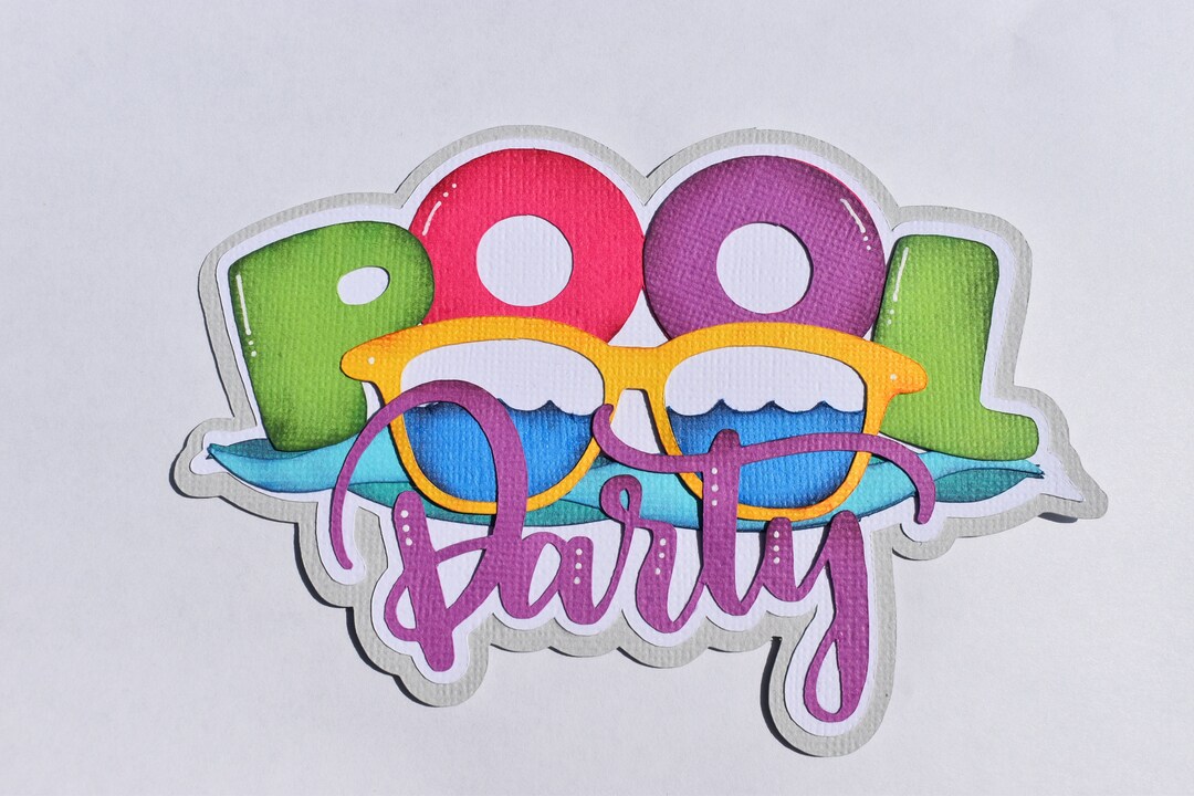 Scrapbook Title, Pool Party, Summer, Beach, Paper Piecing Die Cut ...