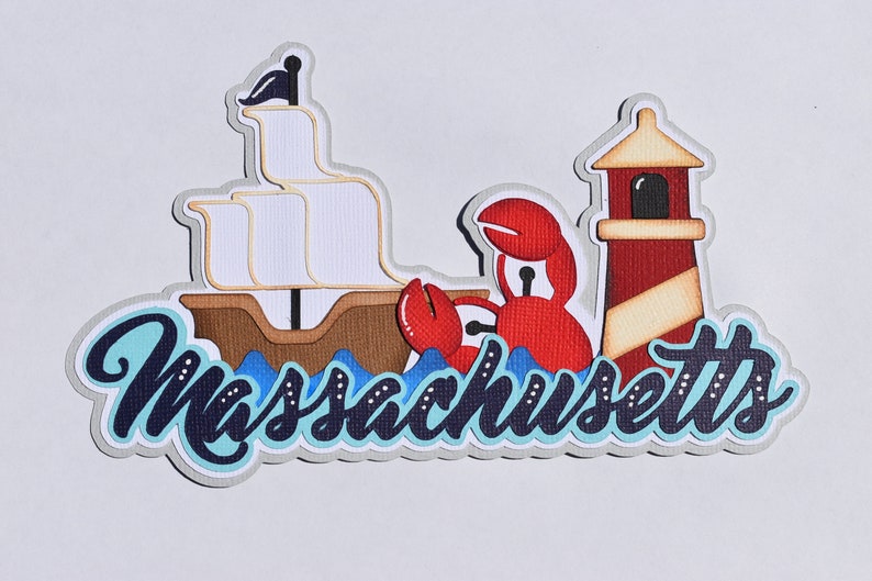 Scrapbook Title, Paper Piecing, Massachusetts, Boston, Travel, Vacation ...