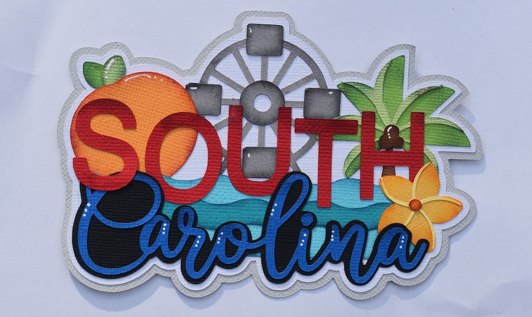 Paper Piecing South Carolina State Die Cut, Scrapbook Title, Myrtle ...