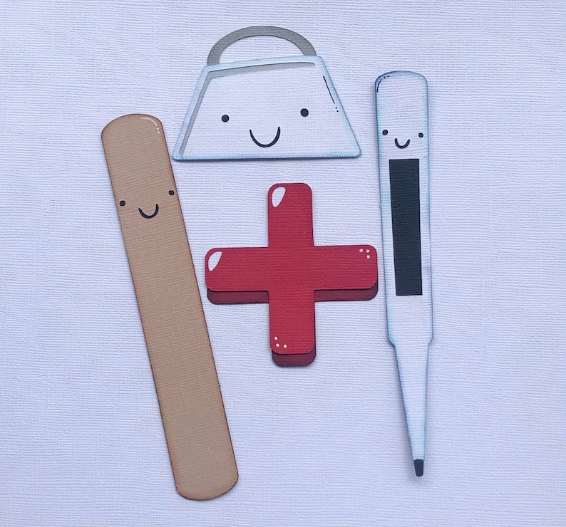 Scrapbook Accents, Hospital, Doctors, Bag, Thermometer, Band-aid, Paper ...