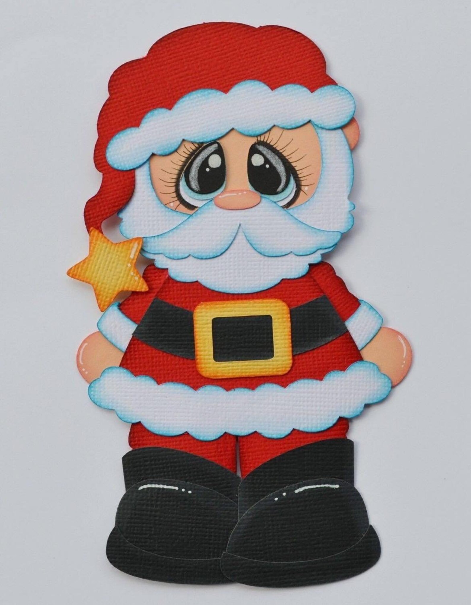 Paper Piecing Santa for Scrapbook Pages, Layout, Die Cut, Christmas ...