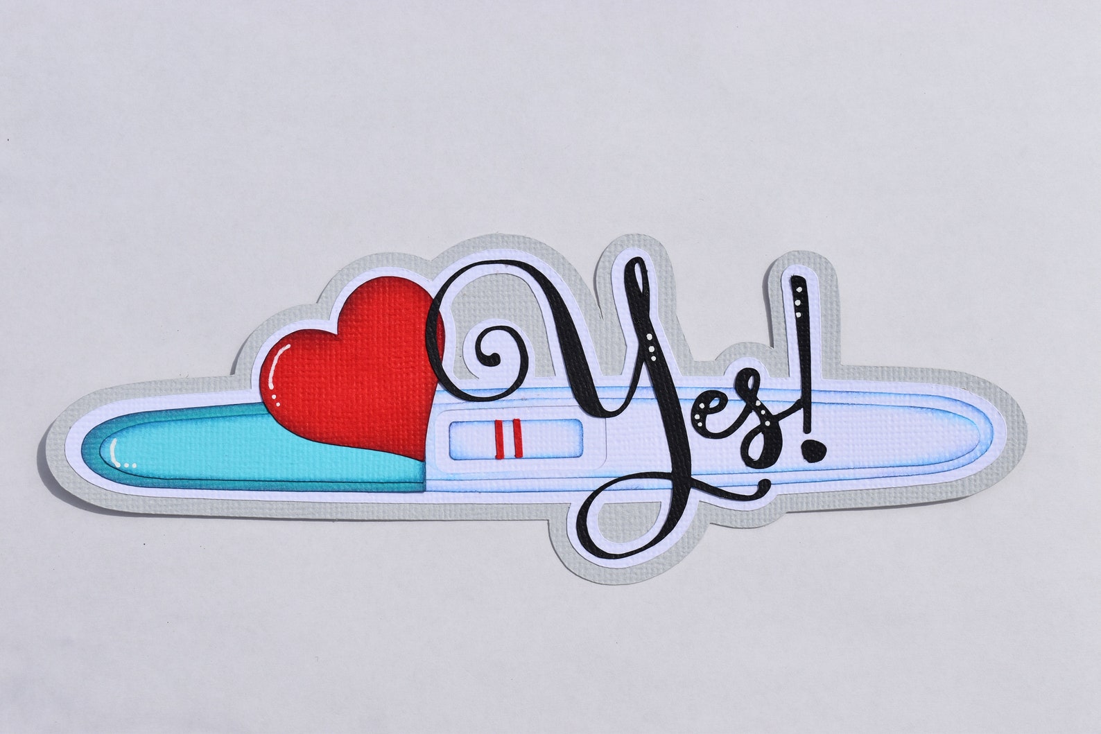 Paper Piecing YES! Pregnancy Test, Boy, Scrapbook, Page, Layout, Die ...