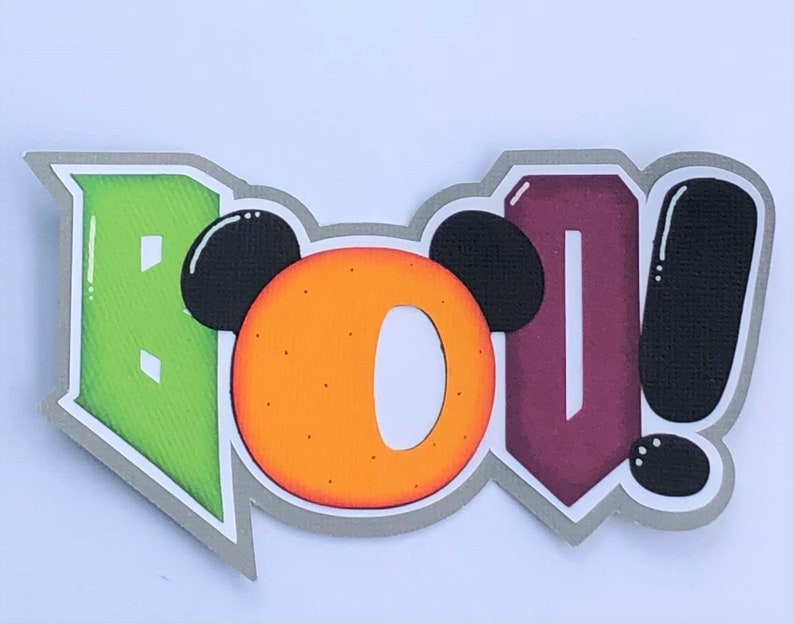Scrapbook Title, Boo!, Halloween, Paper Piecing, Die Cut, Reddie13 - Etsy