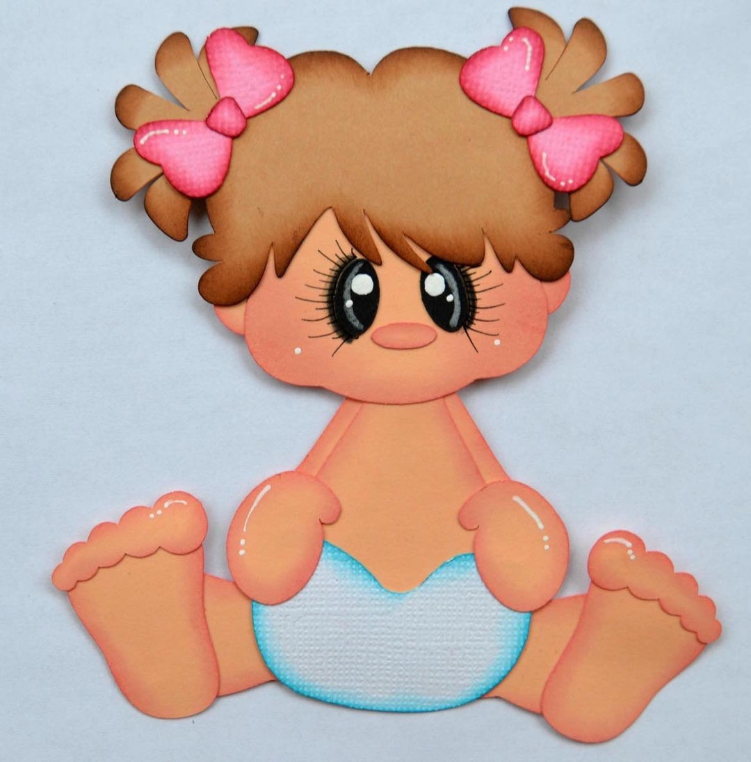 Paper Piecing Baby Girl for Premade Scrapbook Page,layout. Die Cut ...