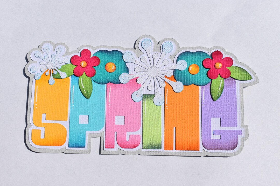 Scrapbook Title, Spring, Paper Piecing Die Cut, Reddie13 - Etsy
