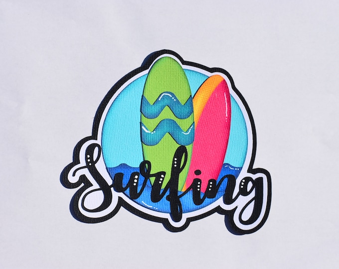 Paper Piecing Title Surfing, Beach, Ocean, Scrapbook, Page, Layout, Die ...