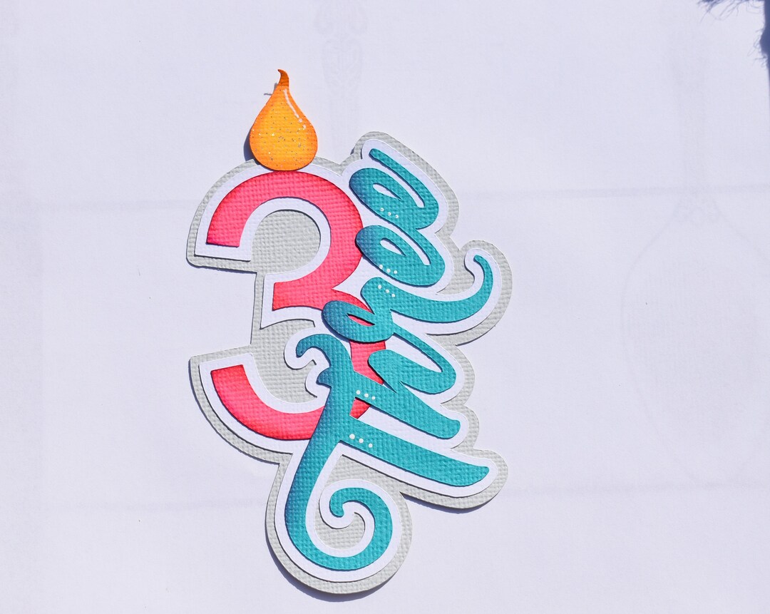 Scrapbook Title, #3, Birthday Candle, Three, Girl, Paper Piecing, Die ...