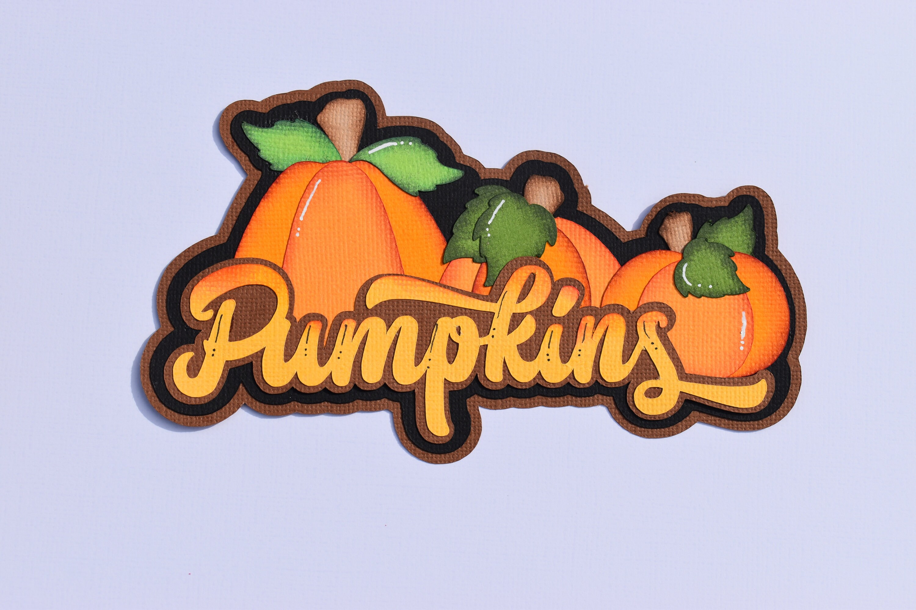 Scrapbook Title, Pumpkins, Fall, Halloween, Paper Piecing, Die Cut ...