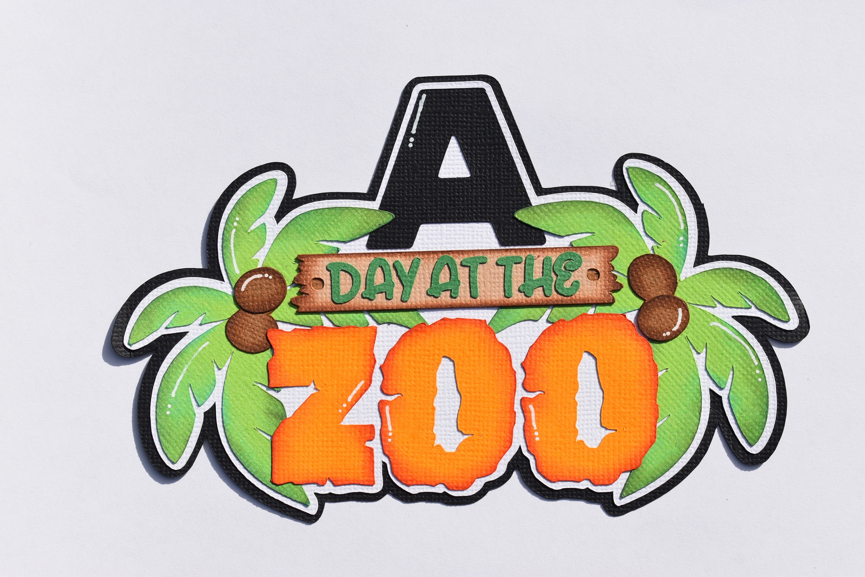 Scrapbook Title, A Day at the Zoo, Paper Piecing Die Cut, Reddie13 - Etsy