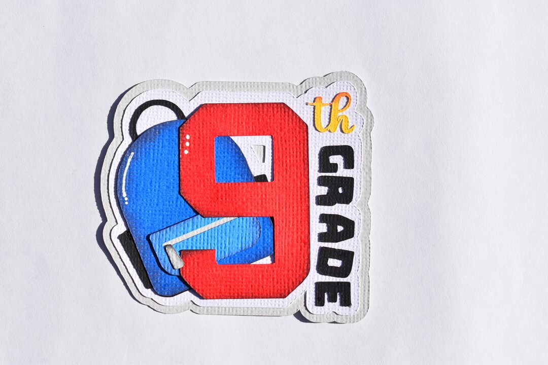 Scrapbook Title 9th Grade, School, Paper Piecing, Die Cut, Reddie13 - Etsy
