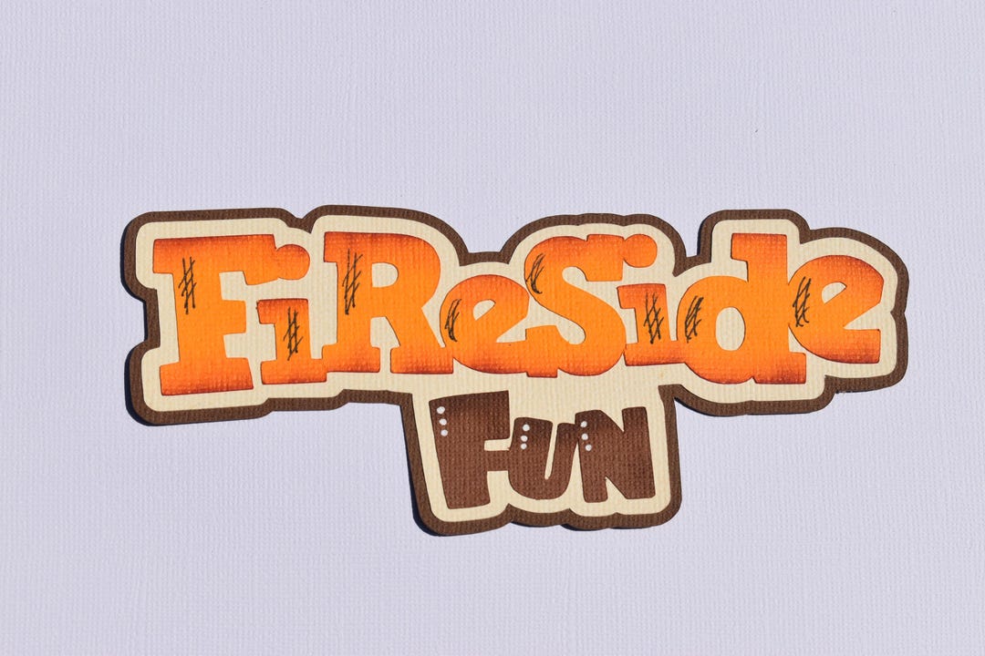 Scrapbook Title, Fireside Fun, Camping, Bon Fire, Summer, Camp, Paper Piecing, Die Cut, Reddie13 ...