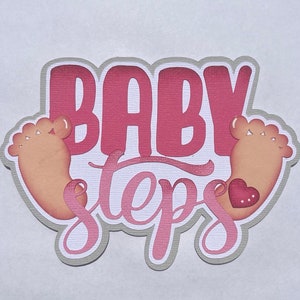 Scrapbook Title, Baby Steps, Girl, First Steps, Paper Piecing, Die Cut ...