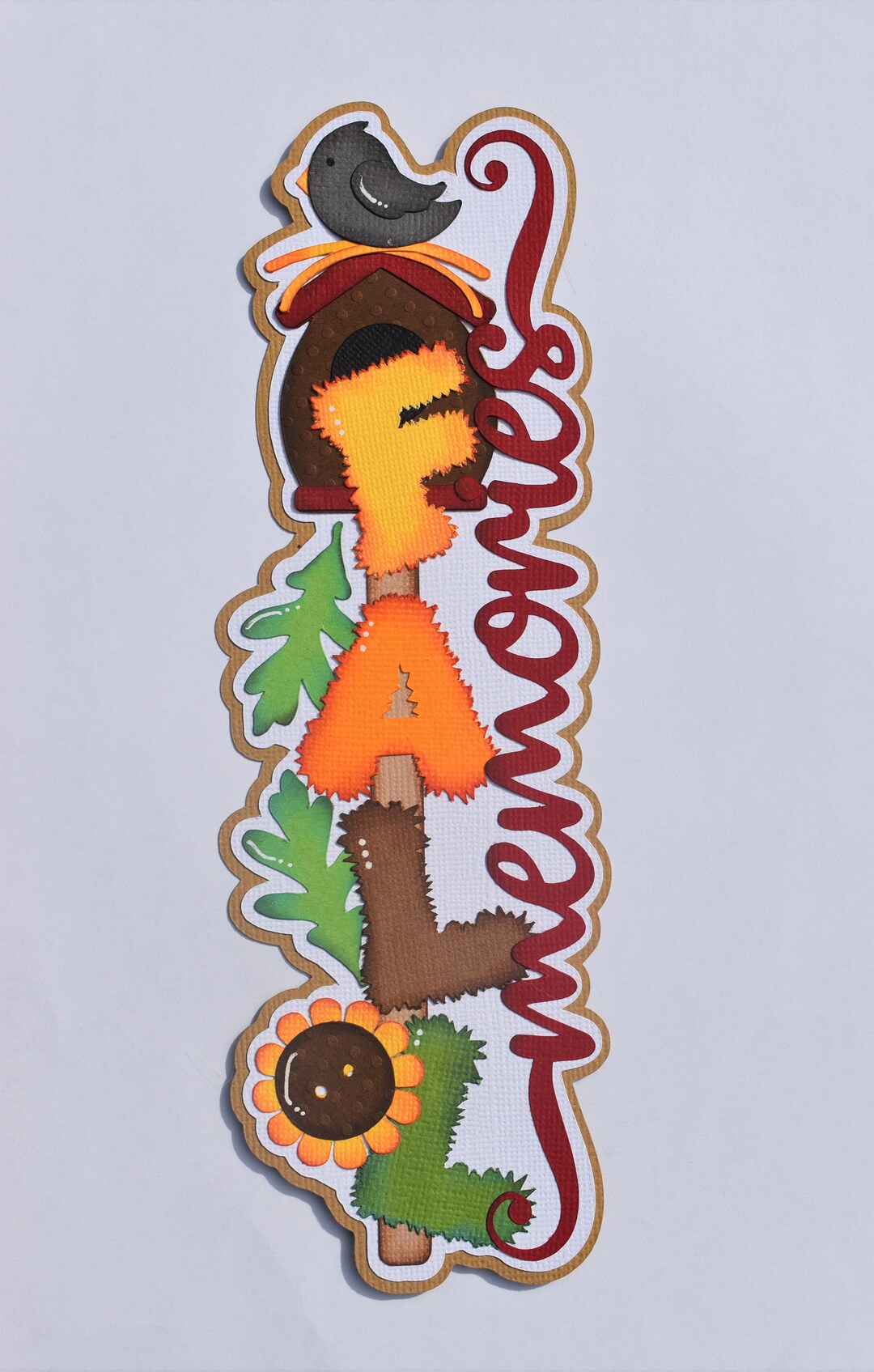 Scrapbook Title, Paper Piecing Title "fall" Autumn, Vertical Title ...