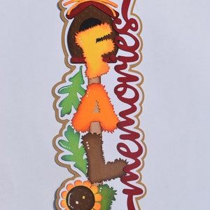 Scrapbook Title, Paper Piecing Title "fall" Autumn, Vertical Title ...