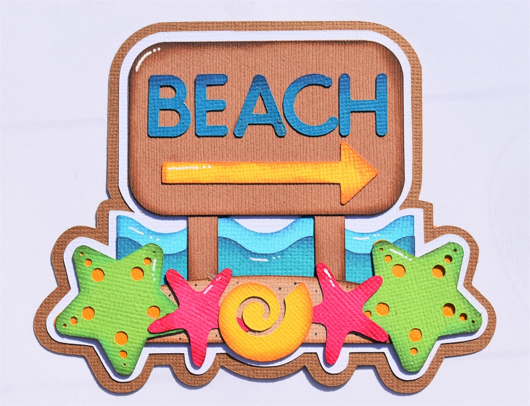 Scrapbook Title, Beach Sign, Summer, Scrapbook, Page, Layout, Die Cut ...