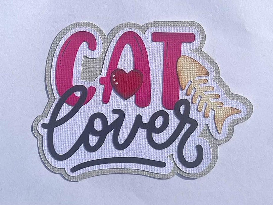Scrapbook Title Cat Lover, Kitten, Paper Piecing, Die Cut, Reddie13 - Etsy