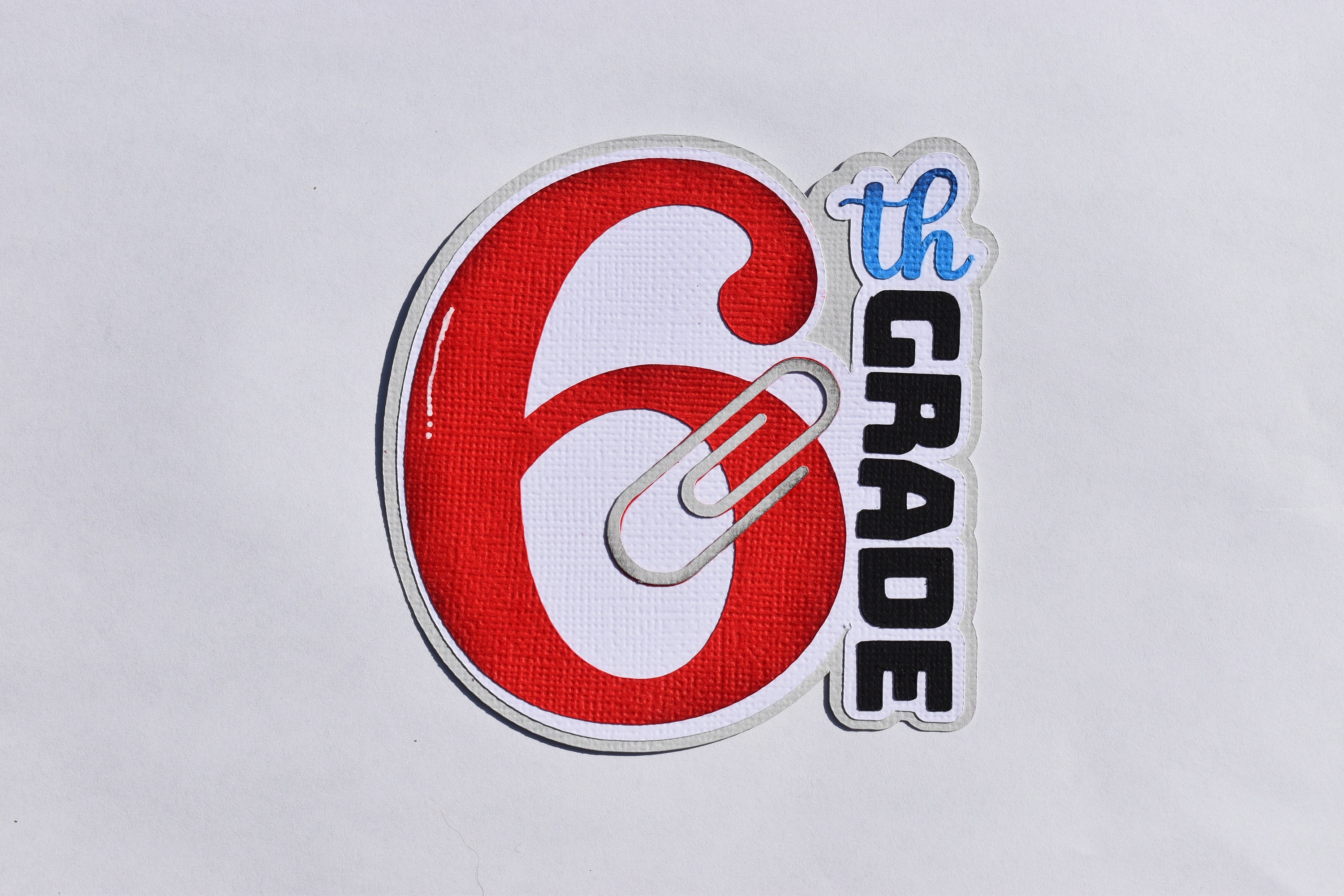 Scrapbook Title 6th Grade, School, Paper Piecing, Die Cut, Reddie13 - Etsy