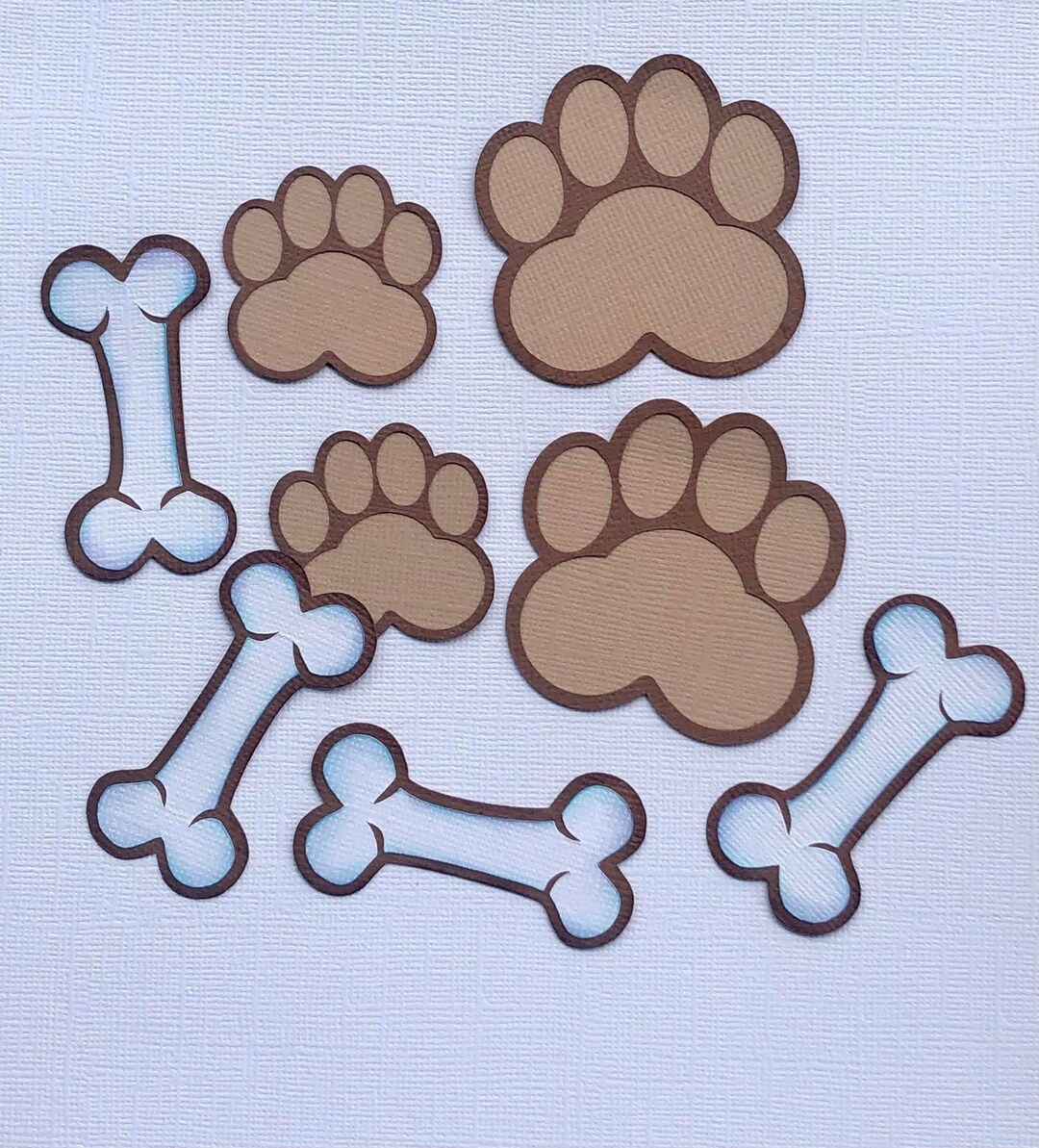 Scrapbook Accents, Dog Bones and Paws, Pets, Paper Piecing, Die Cut ...