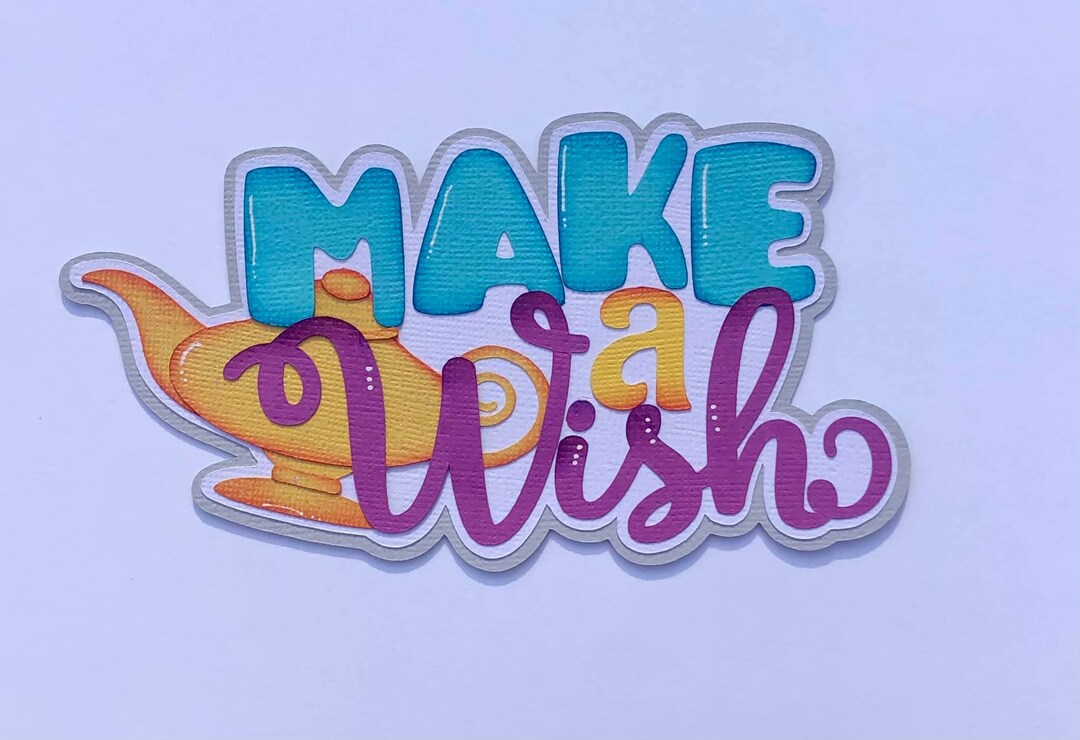 Scrapbook Title Wish, Genie, Disney, Paper Piecing, Die Cut. Reddie13 ...