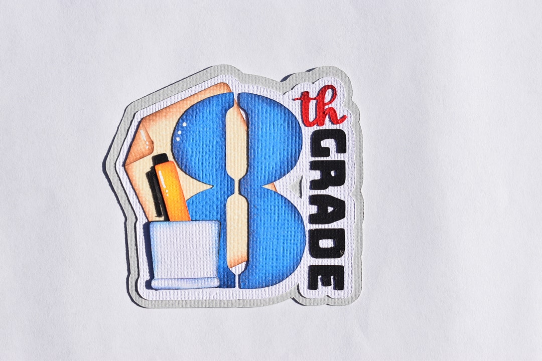 Scrapbook Title 8th Grade, School, Paper Piecing, Die Cut, Reddie13 - Etsy