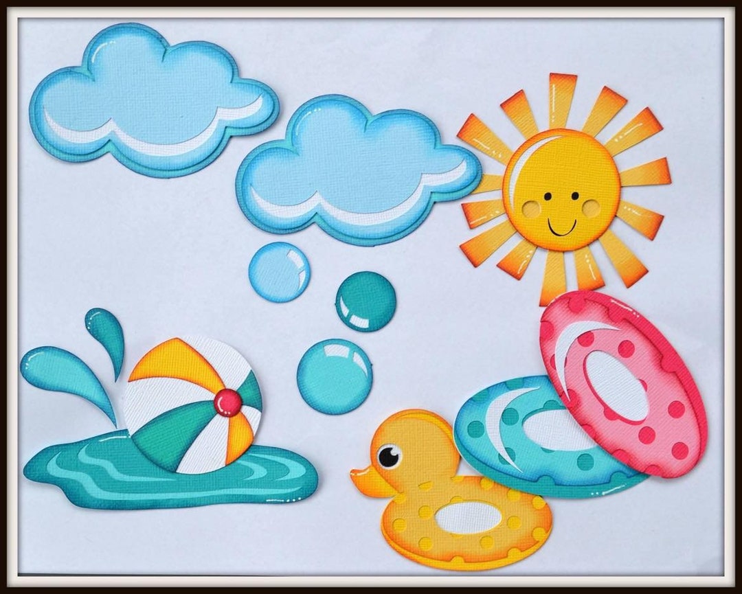 Paper Piecing Pool Fun Updated, for Summer Scrapbook Pages, Layouts ...