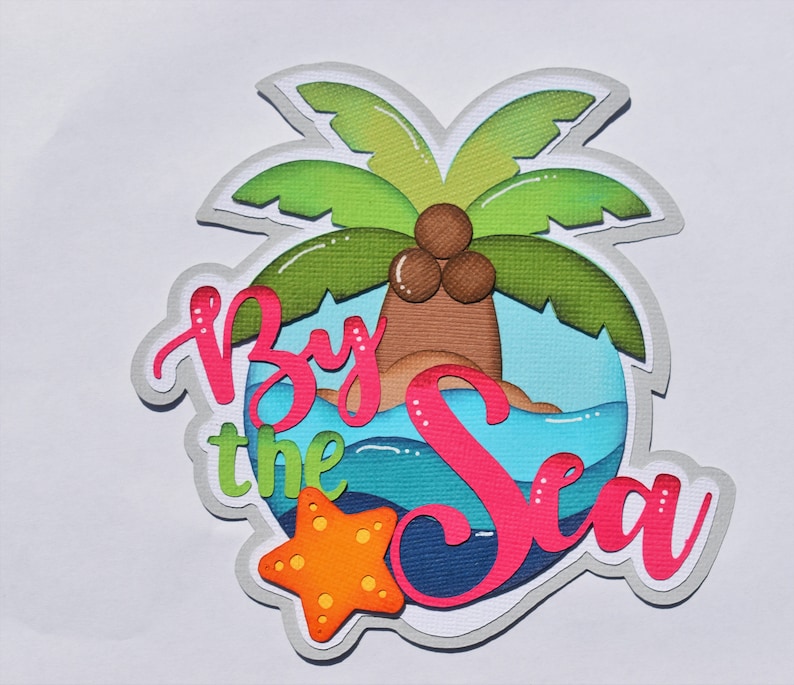 Paper Piecing Title by the Sea, Scrapbook, Page, Layout, Die Cut ...