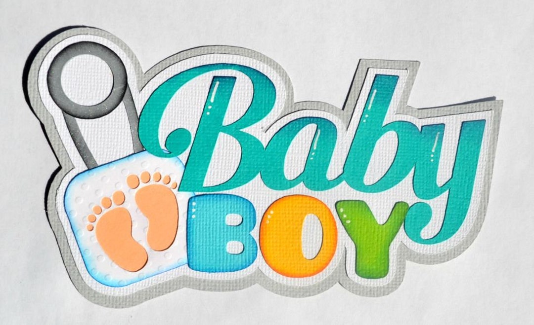 Paper Piecing Title Baby Boy, for Premade Scrapbook Title Page, Layout ...
