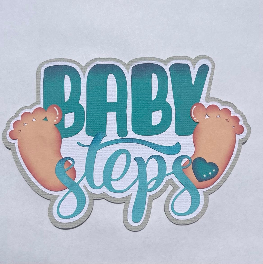 Scrapbook Title, Baby Steps, Boy, First Steps, Paper Piecing, Die Cut ...
