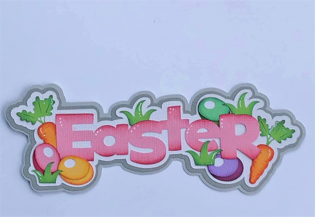 Scrapbook Title, Easter, Girl, Paper Piecing Die Cut, Reddie13 - Etsy