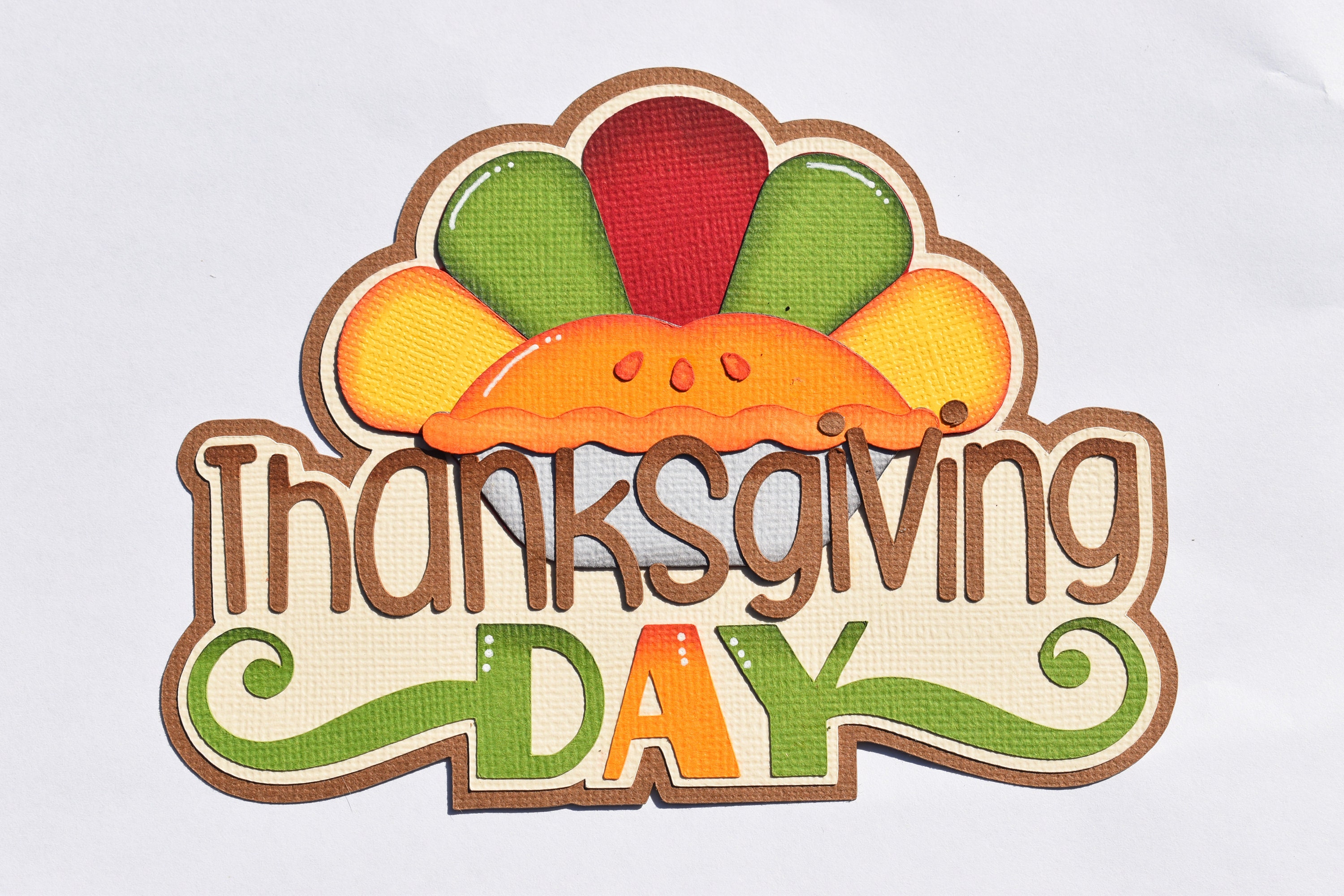 Scrapbook Title, Turkey, Pie, Paper Piecing Title Thanksgiving Day ...